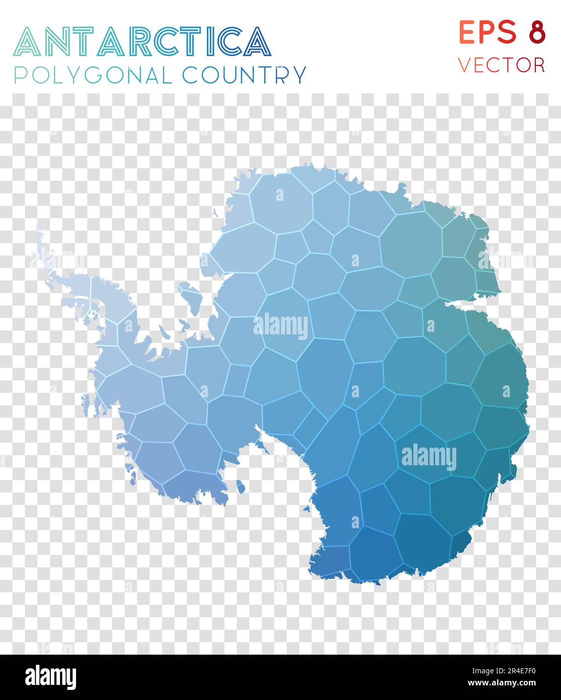Antarctica polygonal map, mosaic style country. Appealing low poly ...
