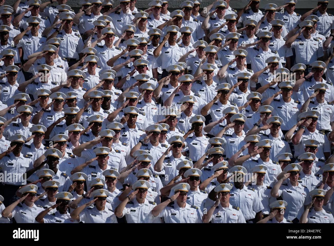 Cadets salute during the graduation ceremony of the U.S. Military ...