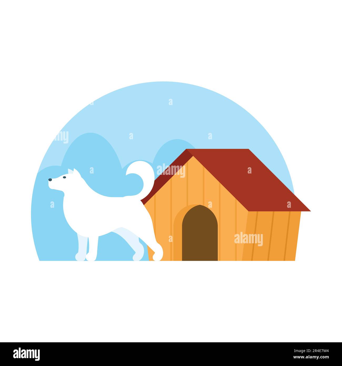 Dog house icon. Flat illustration of dog house vector icon for web ...