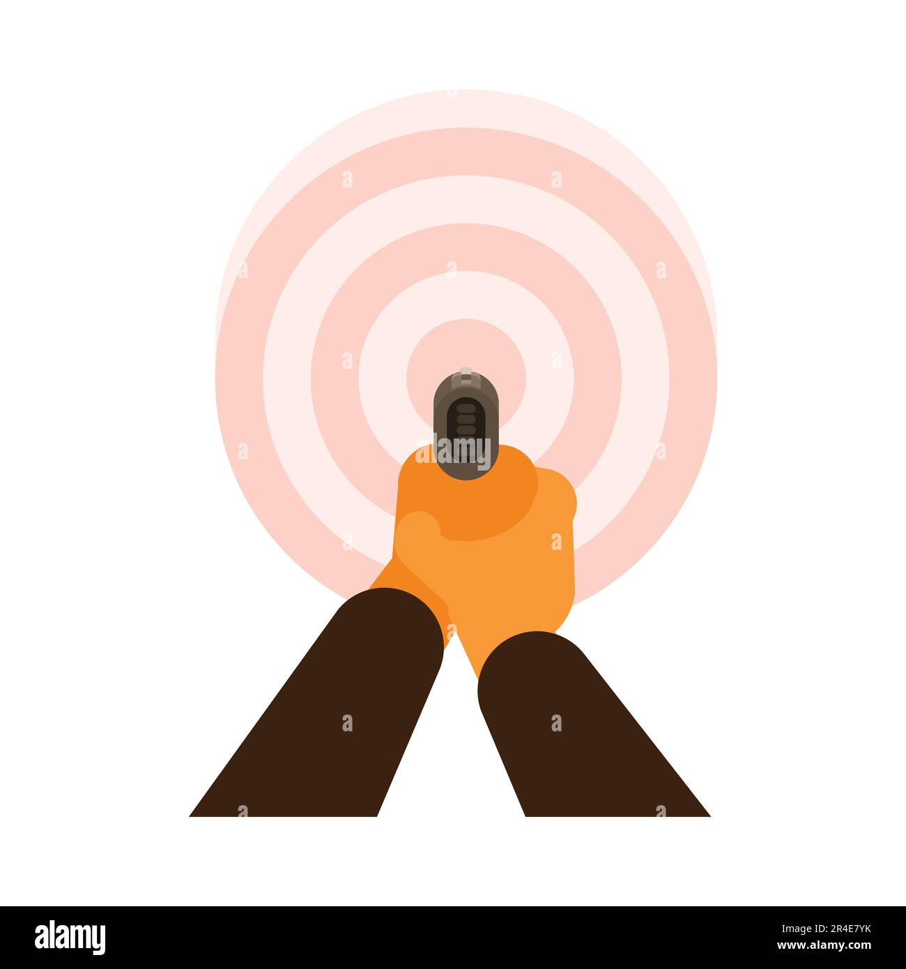 Man in the target icon. Flat illustration of a man in the target vector ...