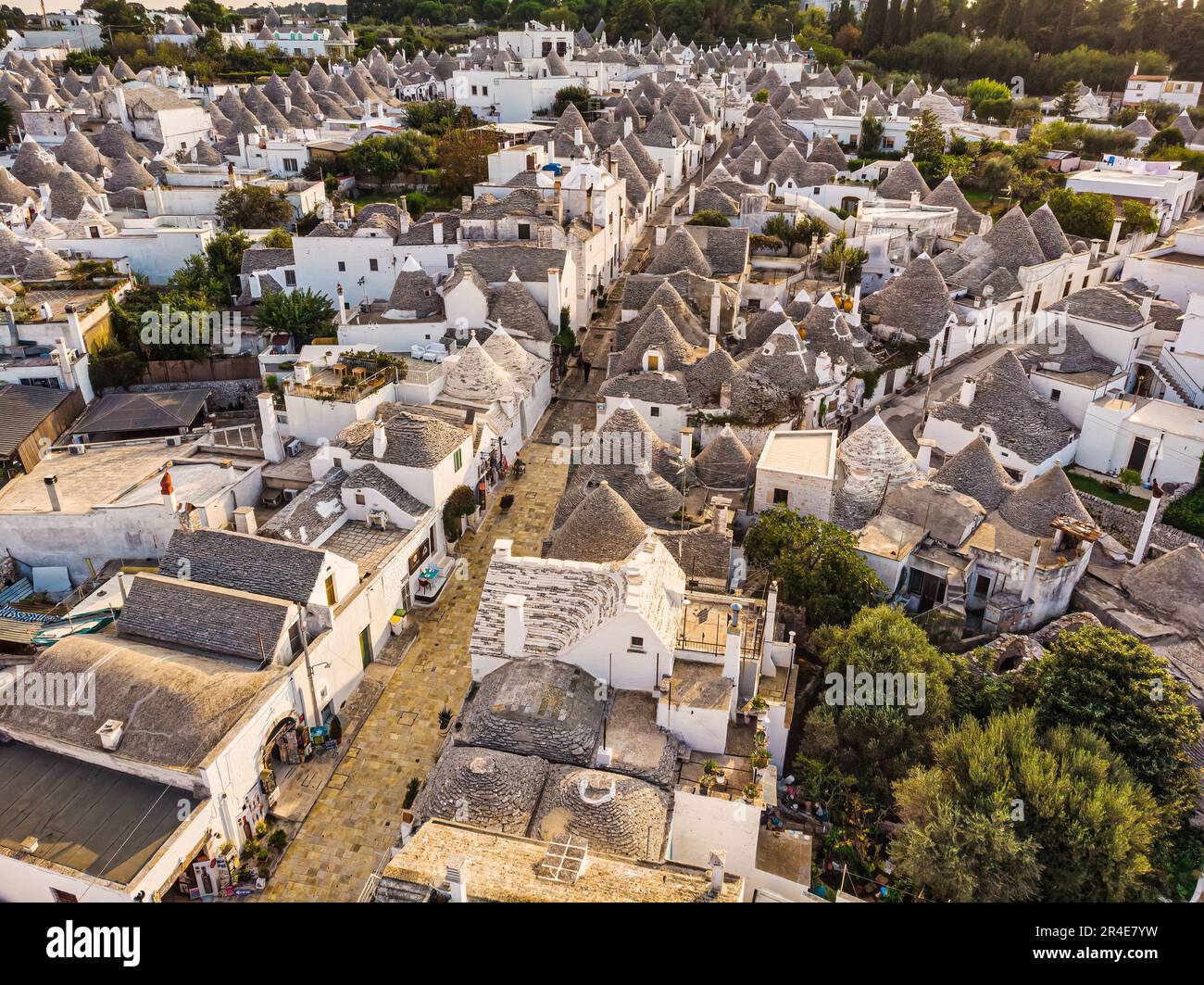 Aerial view Alberobello, Pugli, Itali, aerial view on trulli Stock ...
