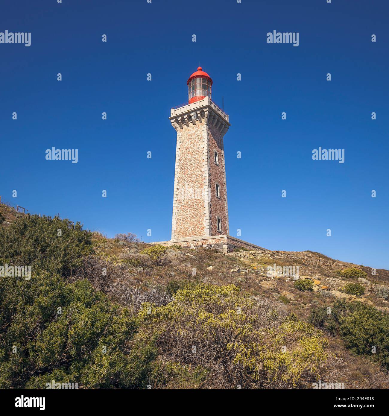 Cap Bear Lighthouse in Port Vendres, France Stock Photo - Alamy