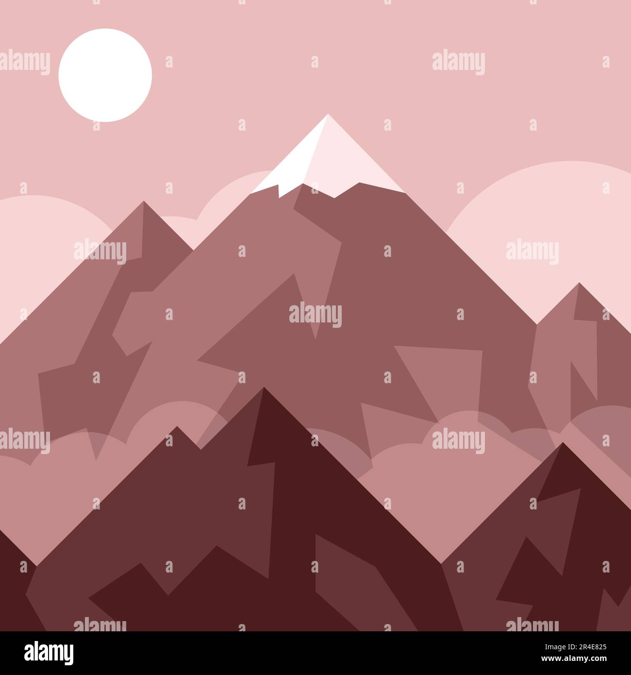 Mountains in a flat style. Mountain landscape. Vector illustration ...
