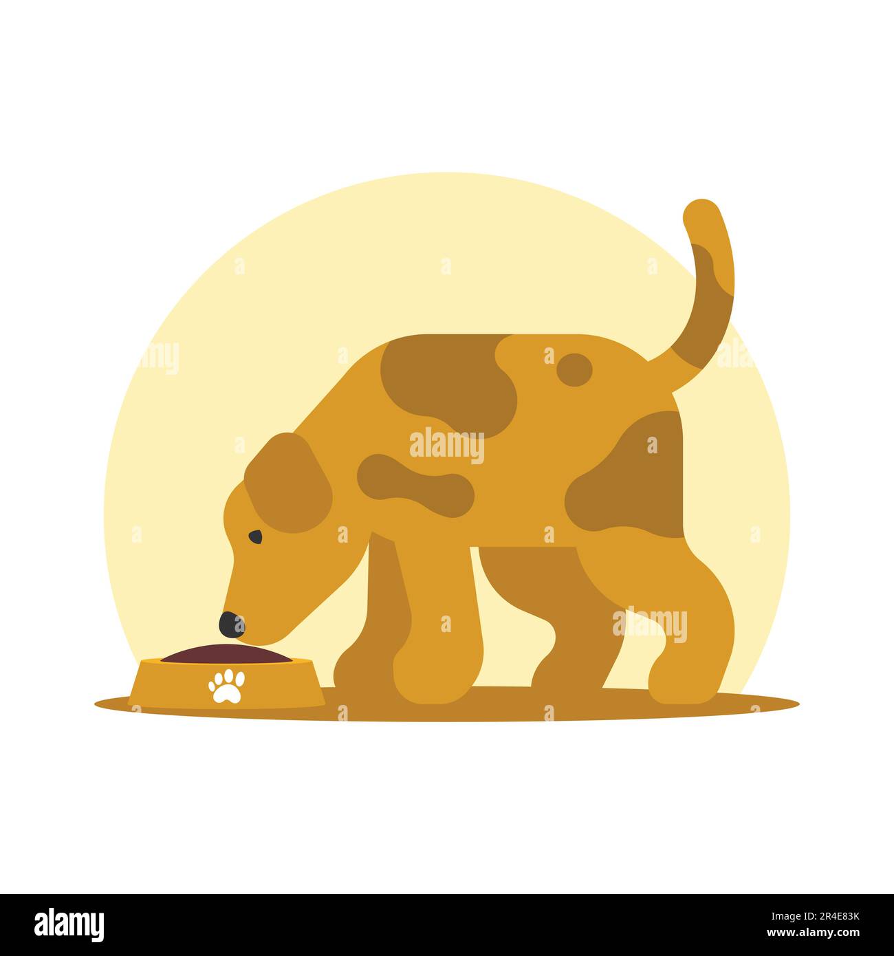 Cute bear with a bowl of food. Vector illustration in flat style Stock ...