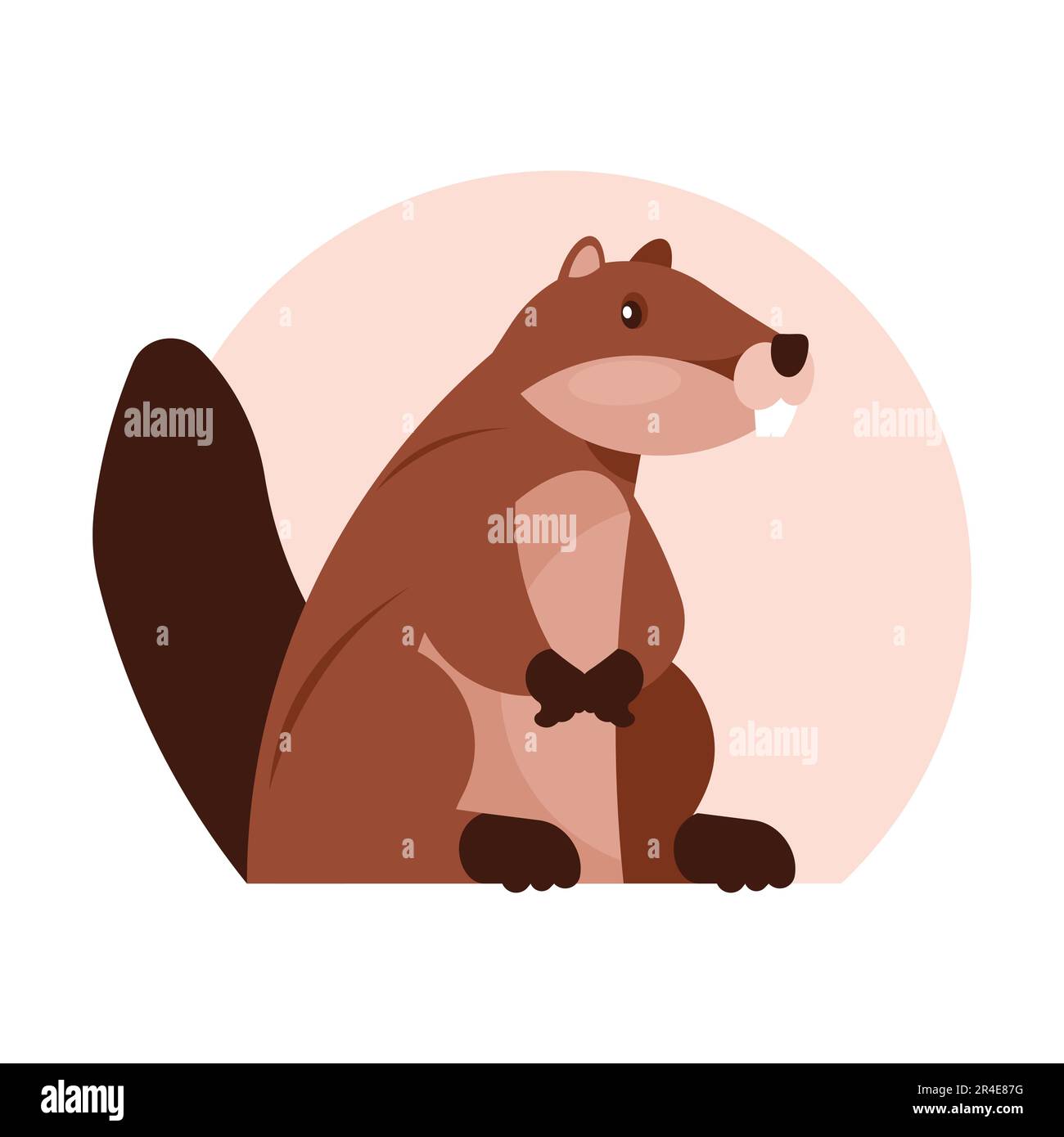 Cute beaver cartoon character. Vector illustration in flat style Stock ...