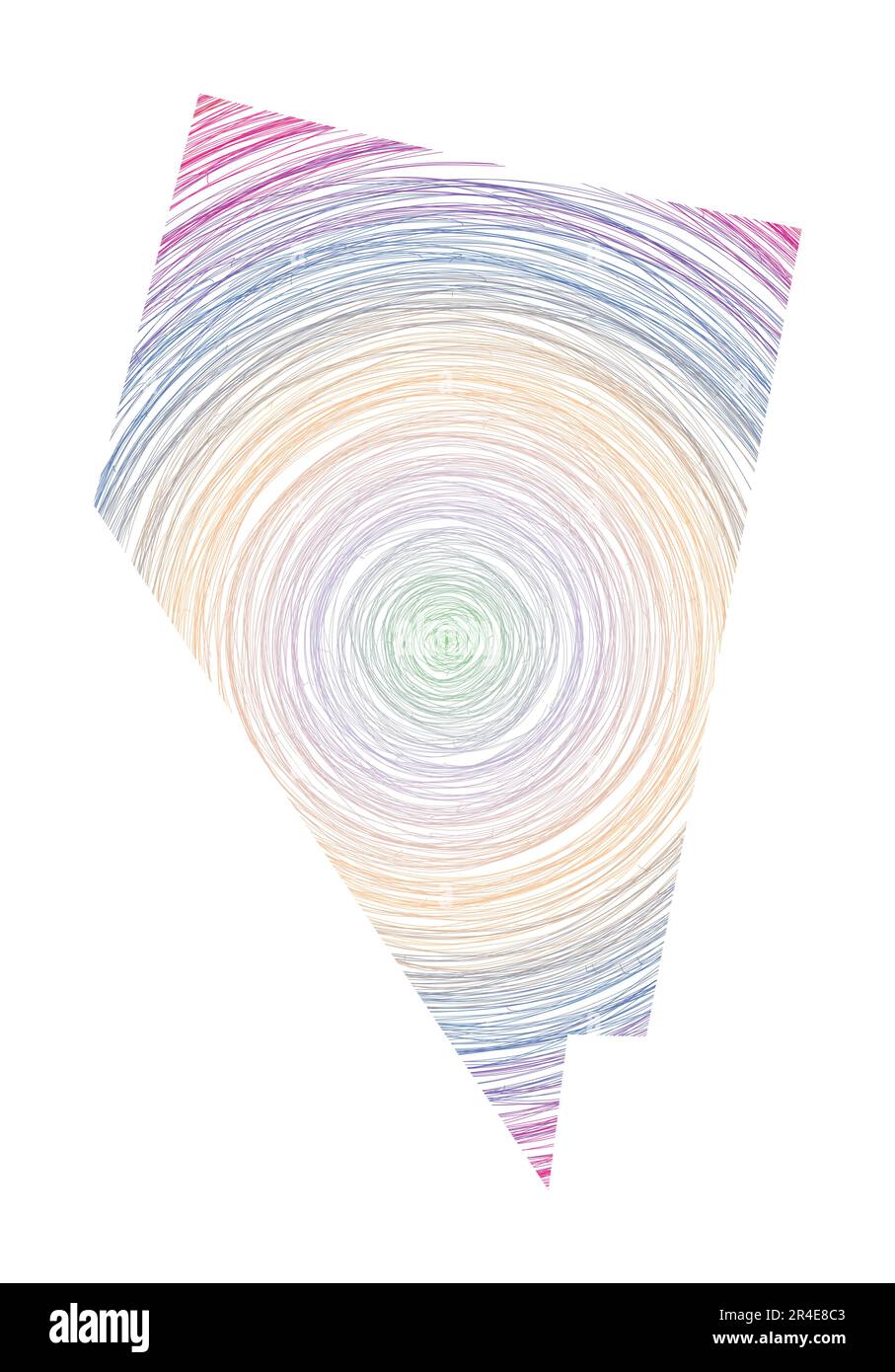 Nevada map filled with concentric circles. Sketch style circles in the ...