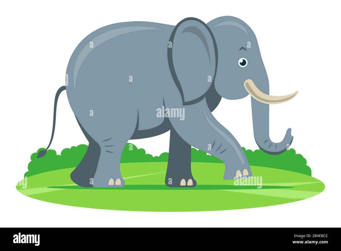 gray elephant in nature. flat vector illustration Stock Vector Image ...