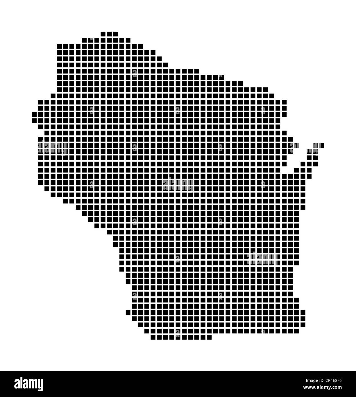 Wisconsin map. Map of Wisconsin in dotted style. Borders of the US ...