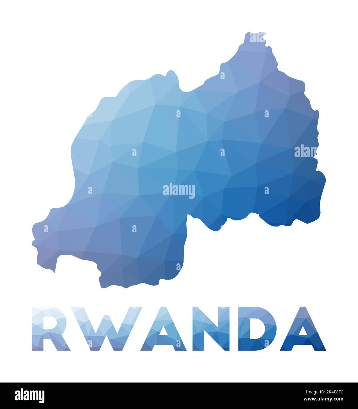 Low poly map of Rwanda. Geometric illustration of the country. Rwanda ...