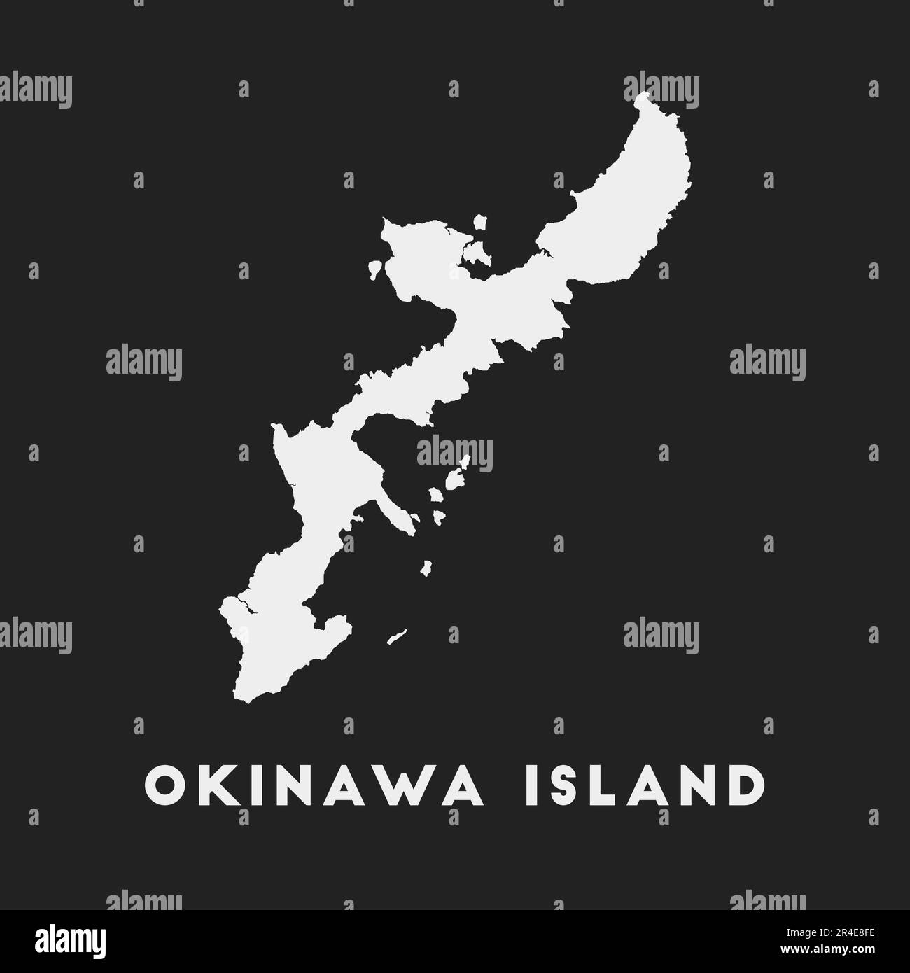 Okinawa Island Icon Map On Dark Background Stylish Okinawa Island Map With Name Vector