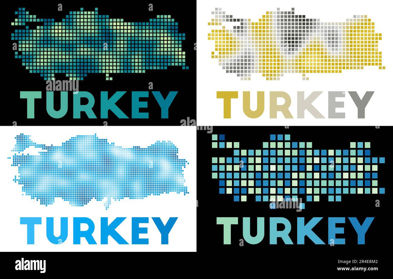 Turkey map. Collection of map of Turkey in dotted style. Borders of the ...
