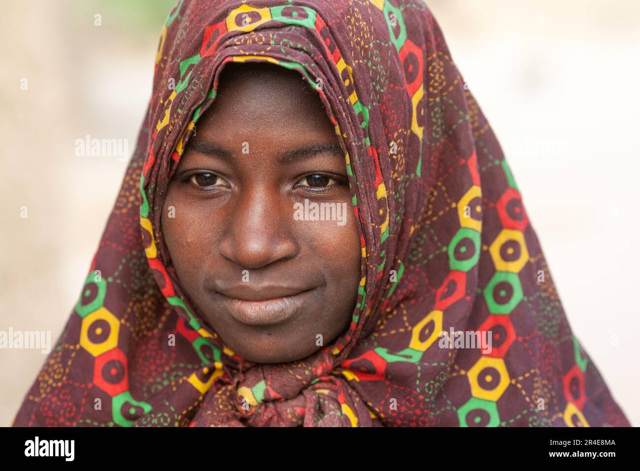 A young muslim girl wearing a hijab in Mali ,West Africa Stock Photo ...