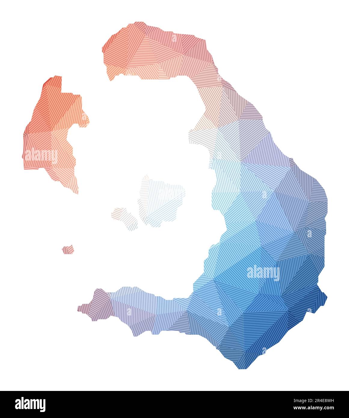 Map of Santorini. Low poly illustration of the island. Geometric design ...