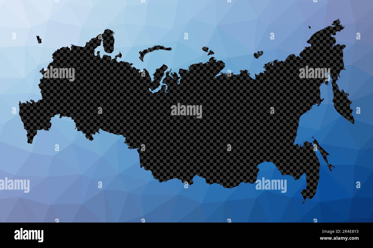Russia geometric map. Stencil shape of Russia in low poly style ...