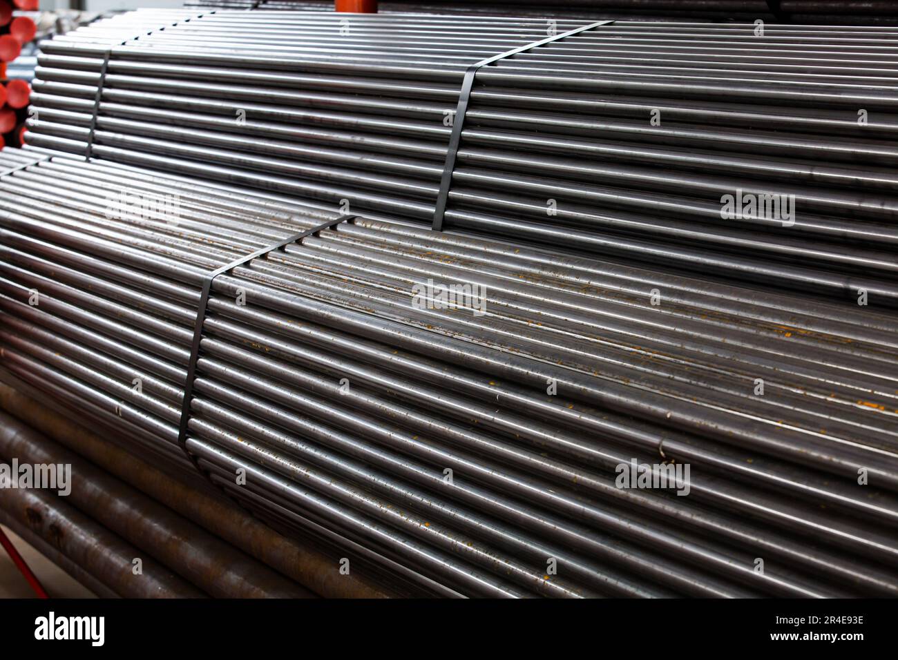 Stainless steel pipes in stack Stock Photo - Alamy