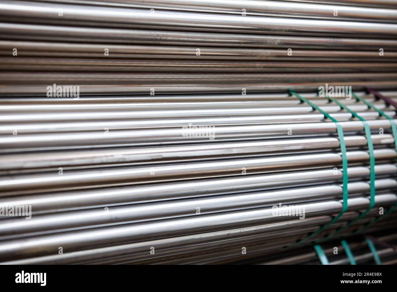 Stainless steel pipes on in stack Stock Photo - Alamy