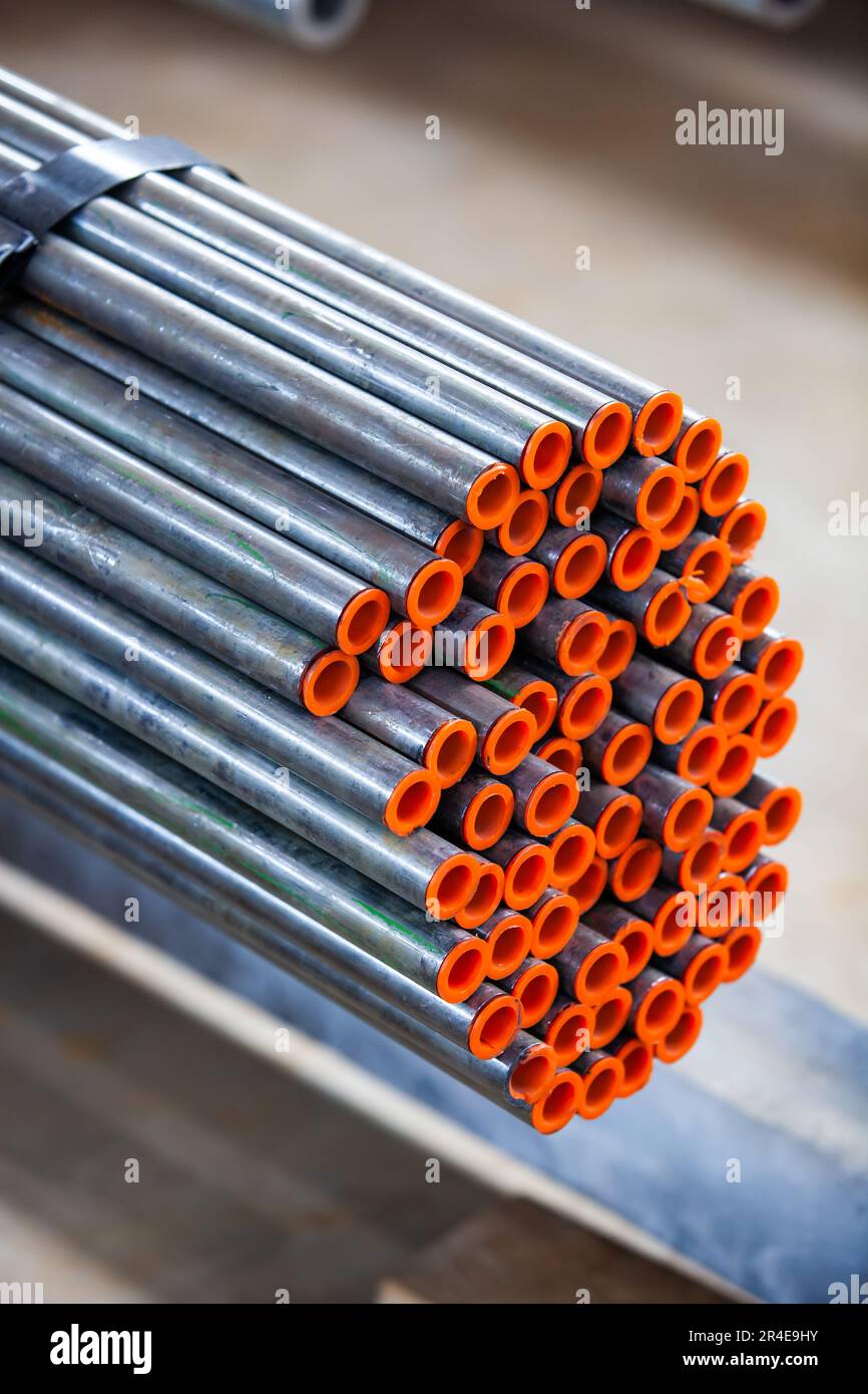 Red steel pipes hi-res stock photography and images - Alamy
