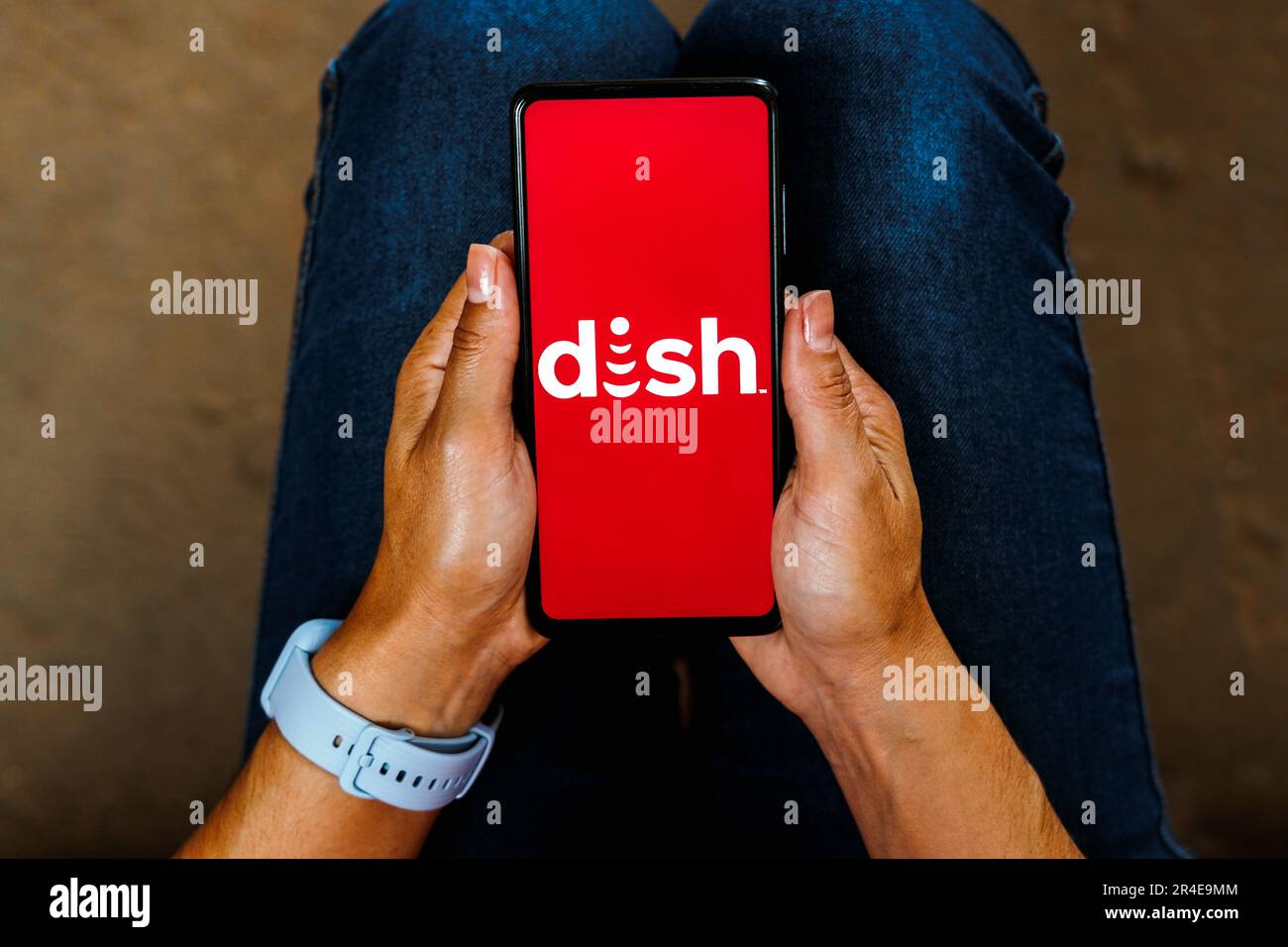 In this photo illustration, the Dish Network Corporation logo is ...