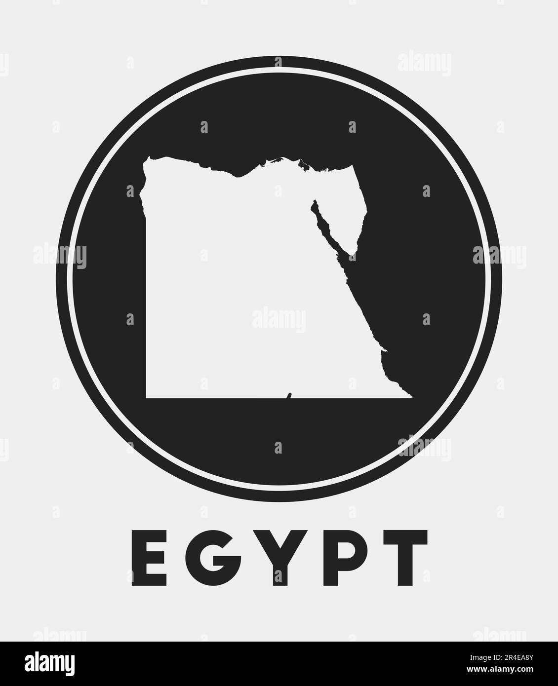 Egypt Icon Round Logo With Country Map And Title Stylish Egypt Badge