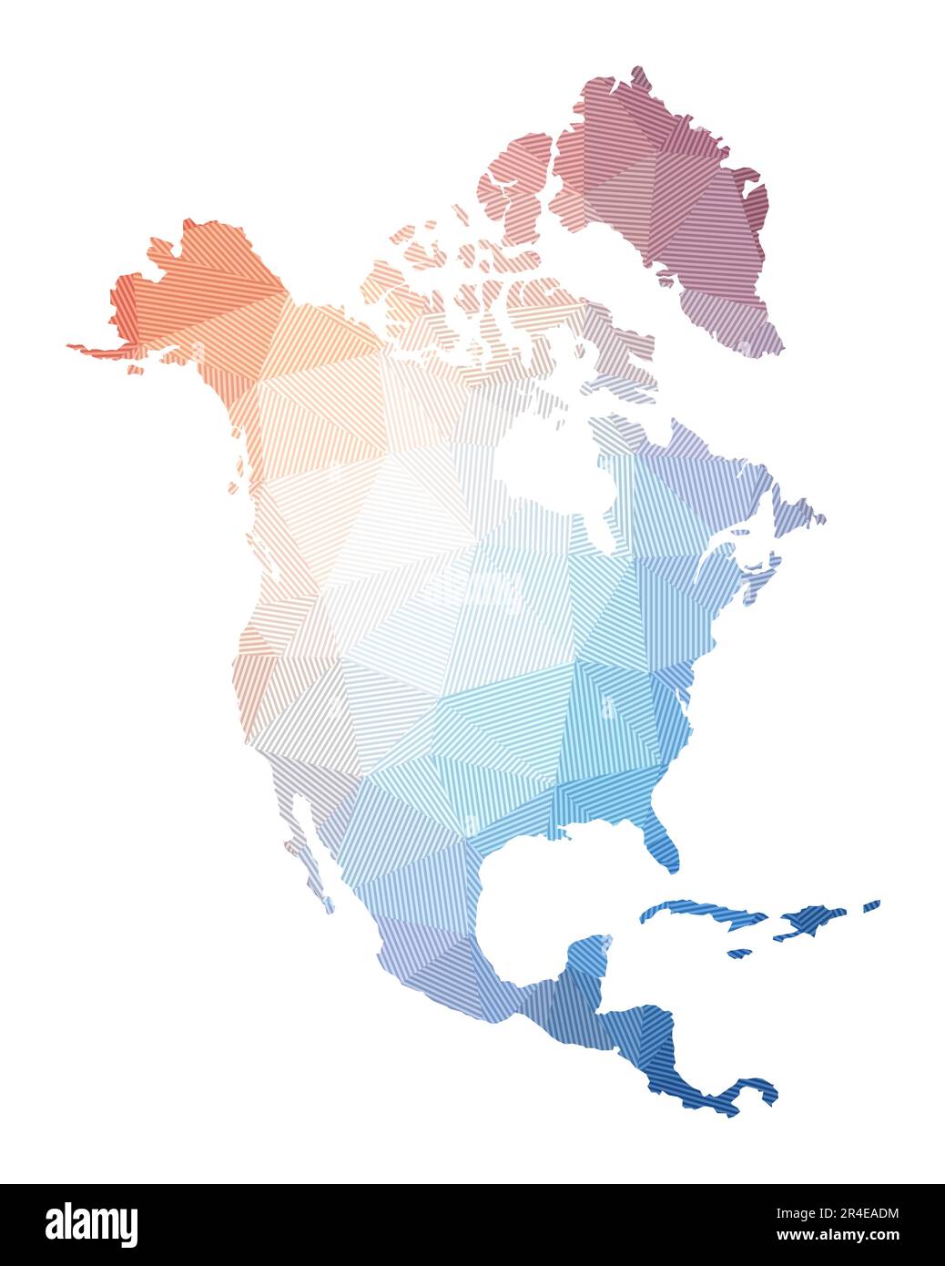 Map of North America. Low poly illustration of the continent. Geometric ...