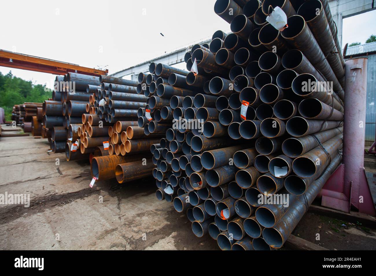 Steel tubes and pipes outdoor Stock Photo - Alamy