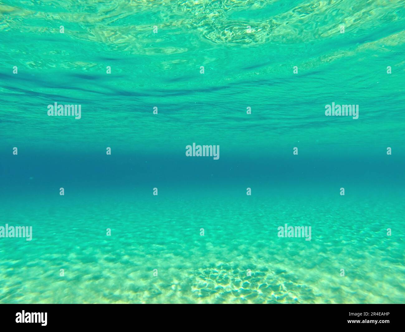 Image from under the water, sea with crystal clear and transparent ...