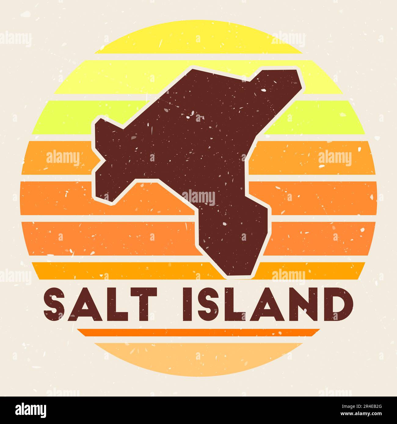 Salt Island logo. Sign with the map and colored stripes, vector ...