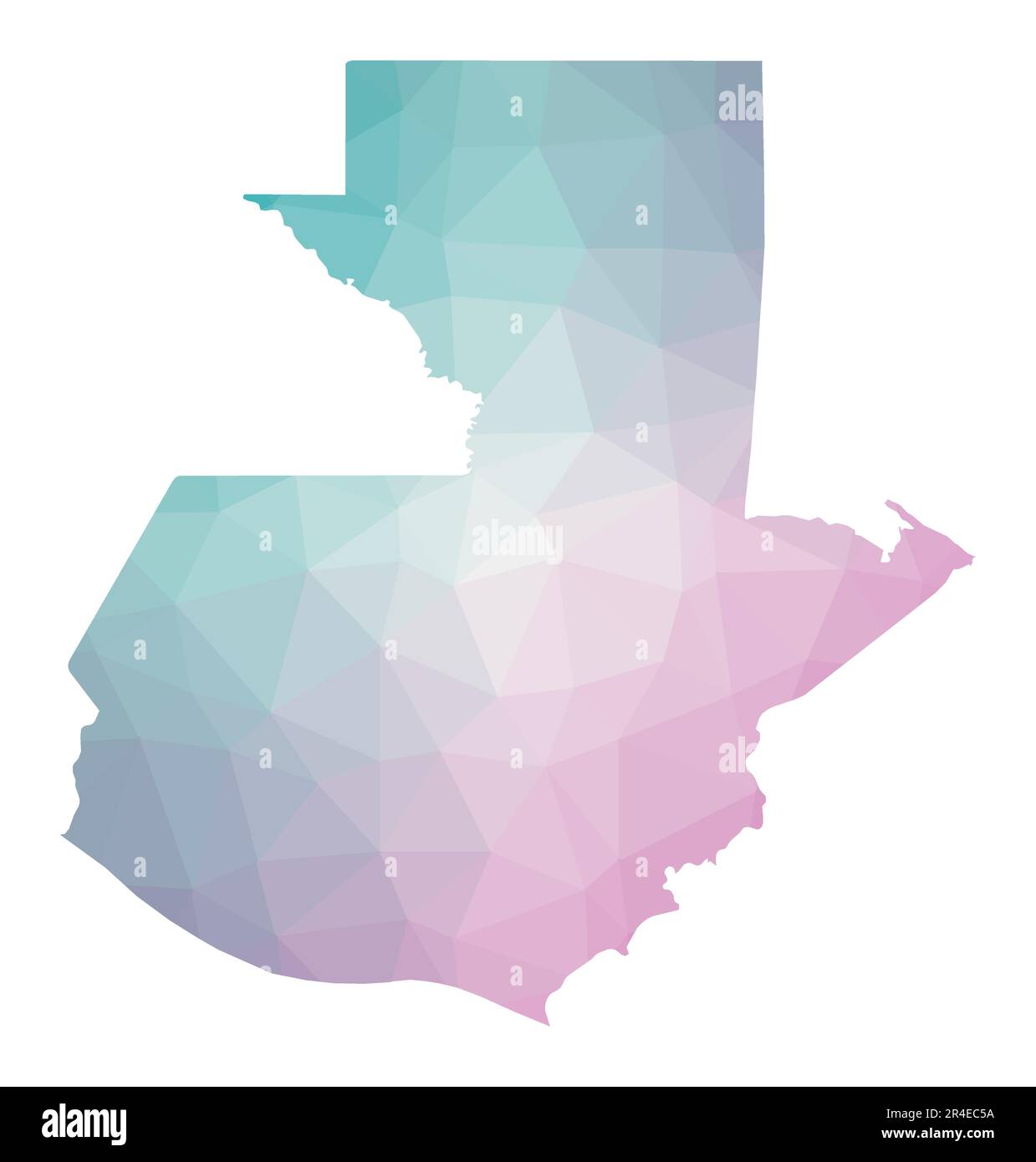 Polygonal map of Guatemala. Geometric illustration of the country in ...