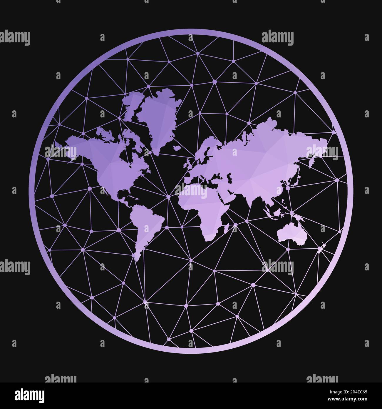 The World icon. Vector polygonal map. The globe icon in geometric style ...