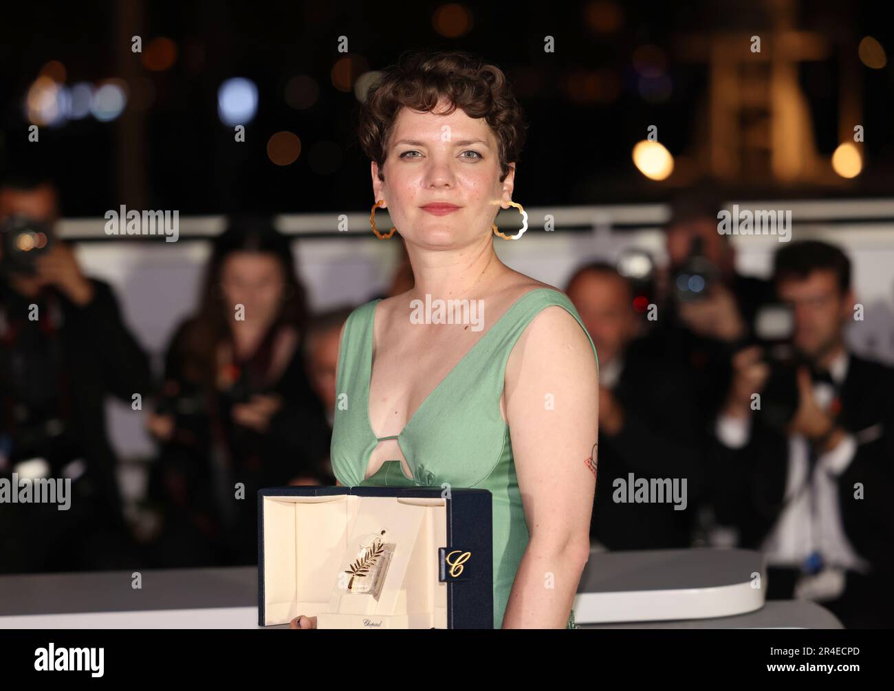Flora Anna Buda, winner of the short film Palme d'Or for "27," poses ...