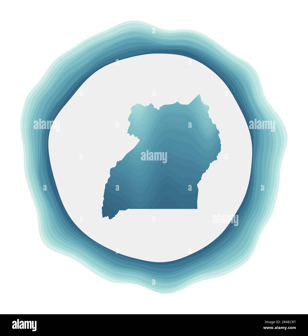 Uganda logo. Badge of the country. Layered circular sign around Uganda ...