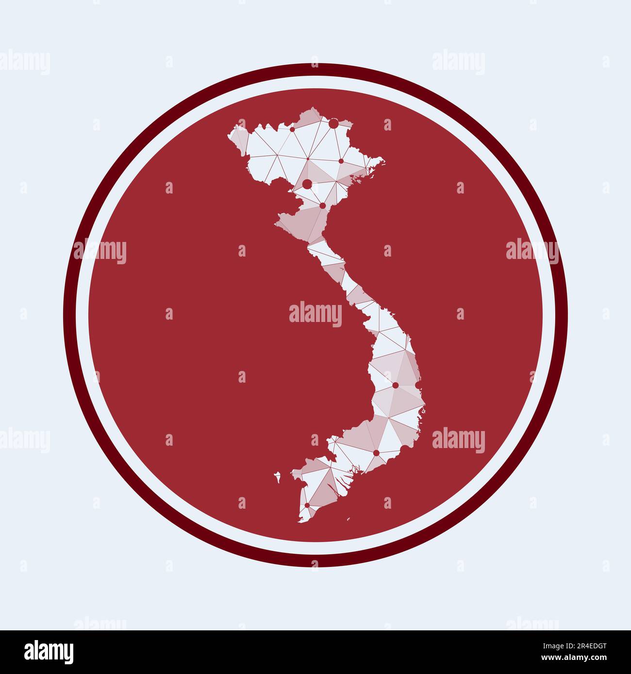 Vietnam icon. Trendy tech logo of the country. Geometric mesh round ...