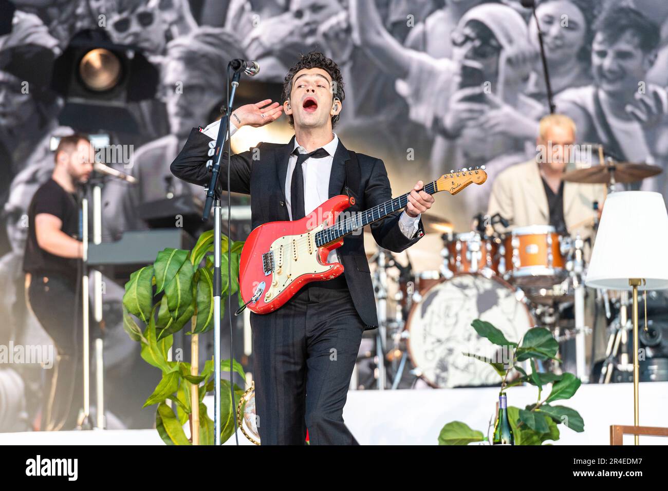 Matthew Healy from The 1975 performing on the main stage during BBC ...