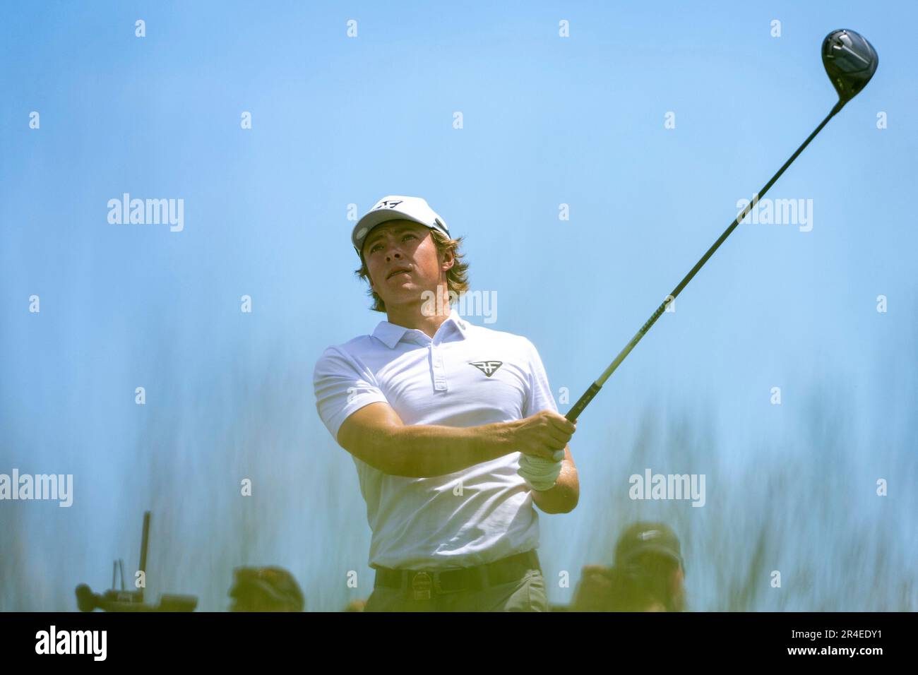 James Piot of HyFlyers GC hits his shot from the third tee during the ...
