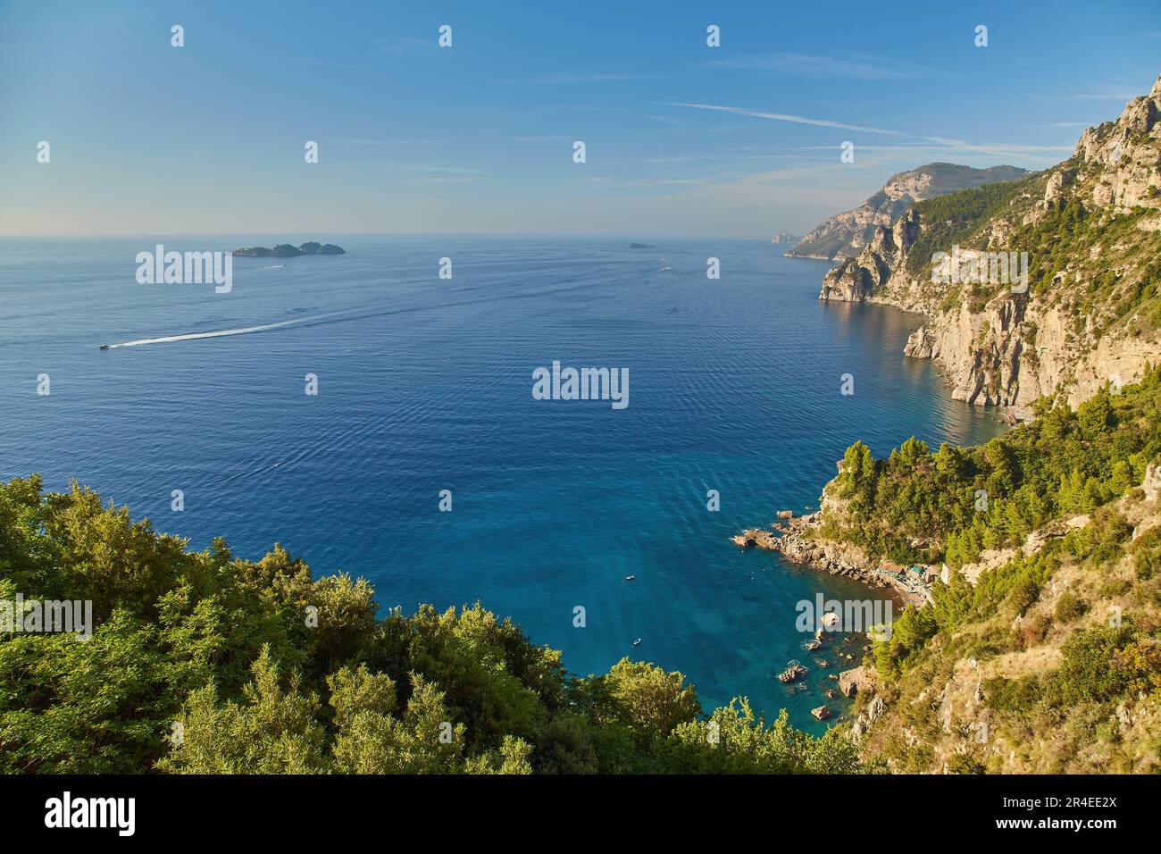 Amalfi Coast, Italy. Breathtaking panoramic view from Conca dei Marini ...
