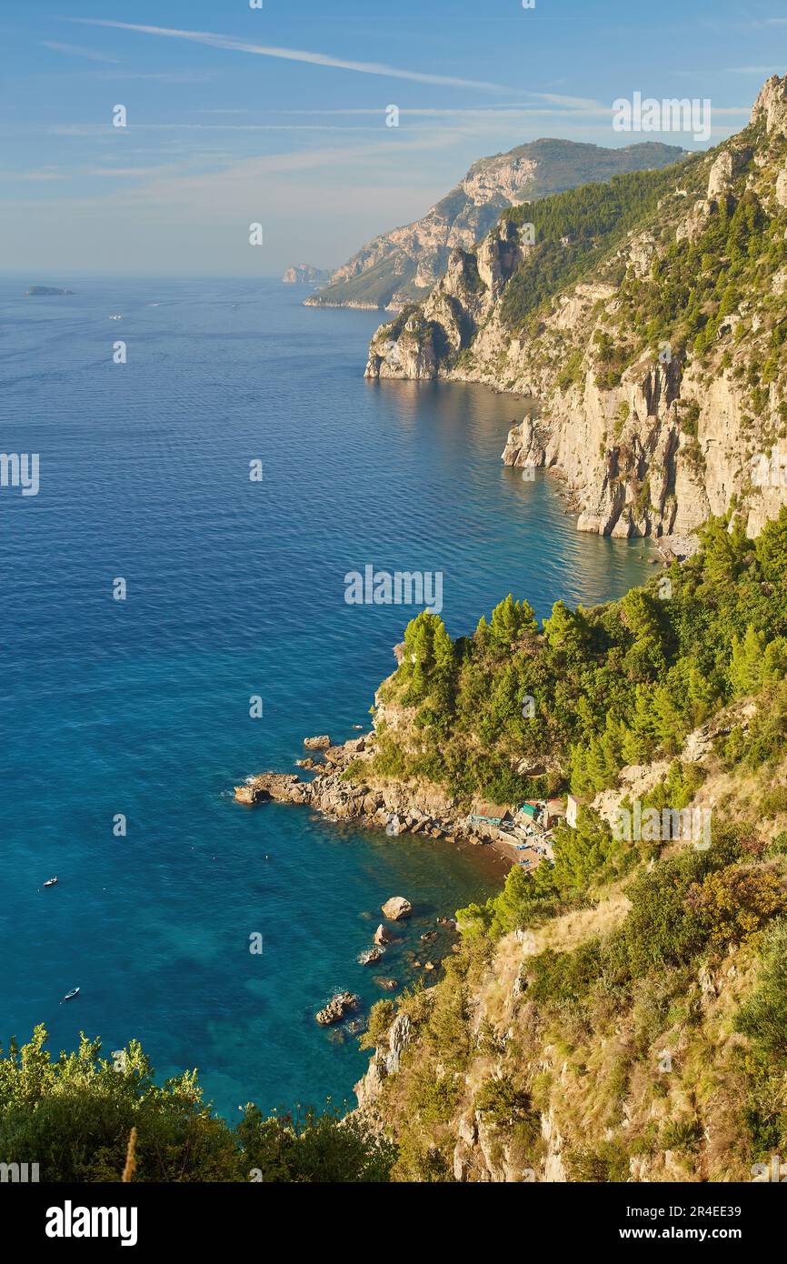 Rocky Cliffs and Mountain Landscape by the Tyrrhenian Sea. Amalfi Coast ...
