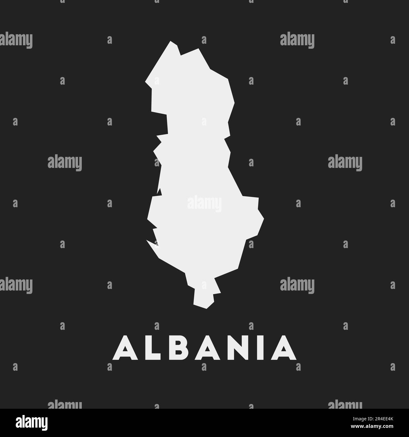 Albania icon. Country map on dark background. Stylish Albania map with ...