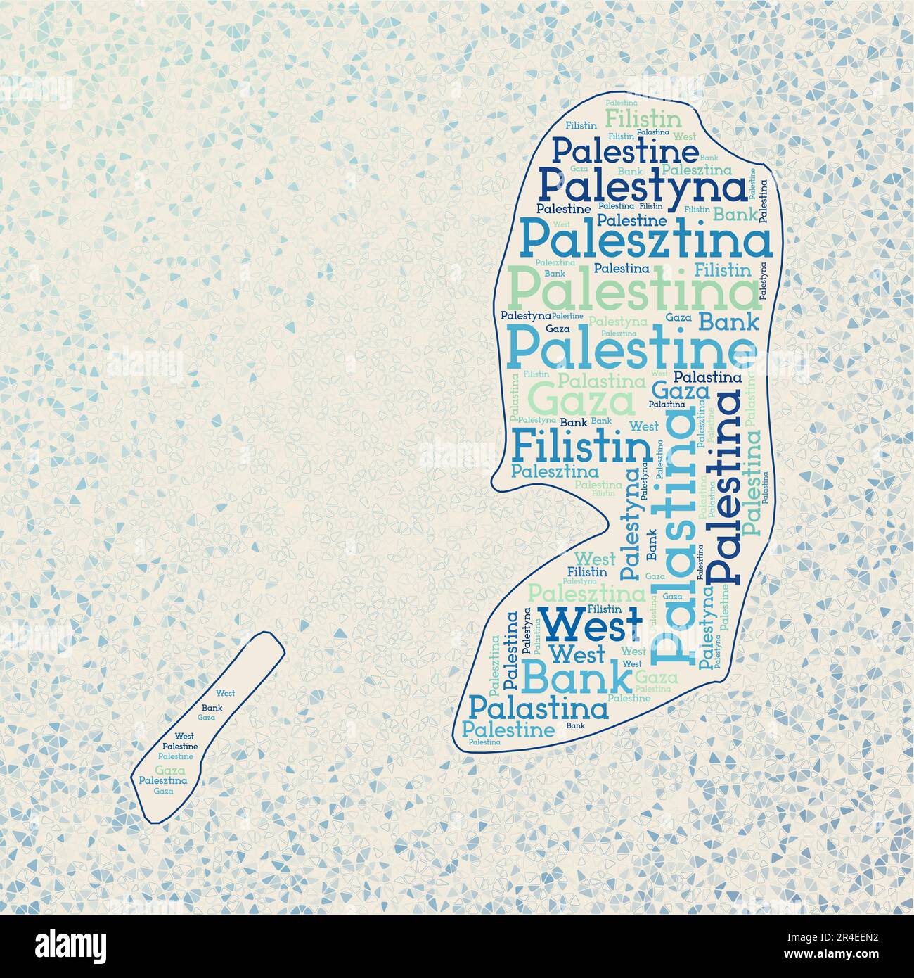 Palestine shape whith country names word cloud in multiple languages ...