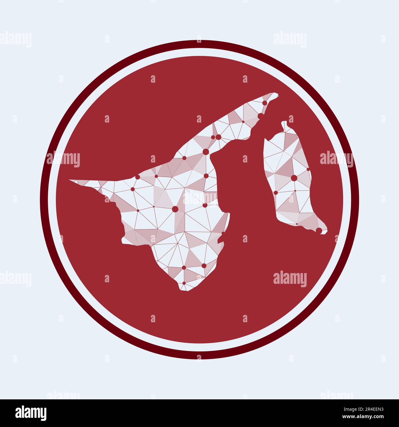 Brunei icon. Trendy tech logo of the country. Geometric mesh round ...