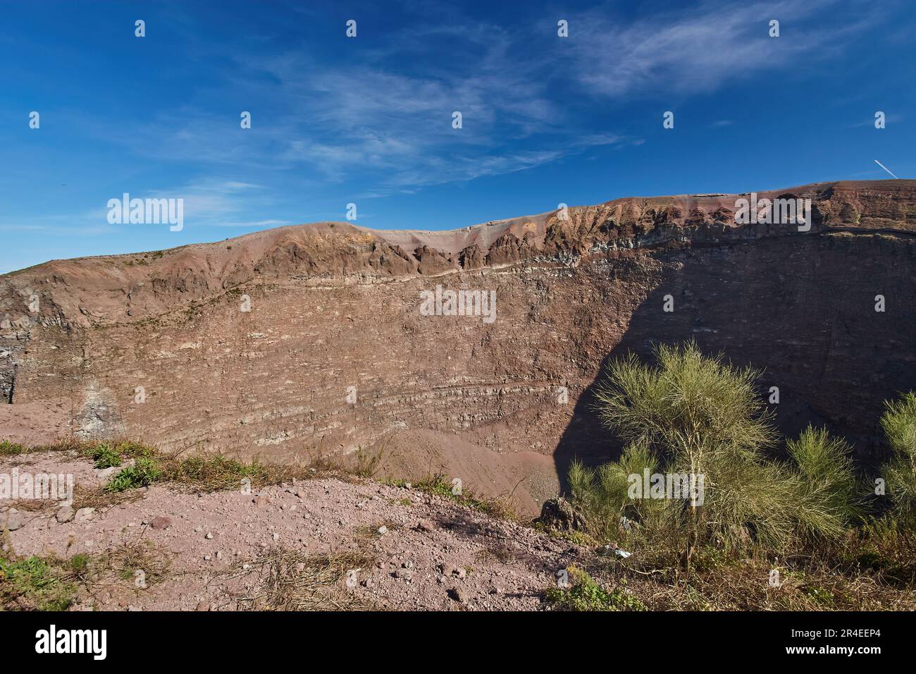 Crater of Mount Vesuvius, Naples, Italy - hiking trail view Stock Photo ...