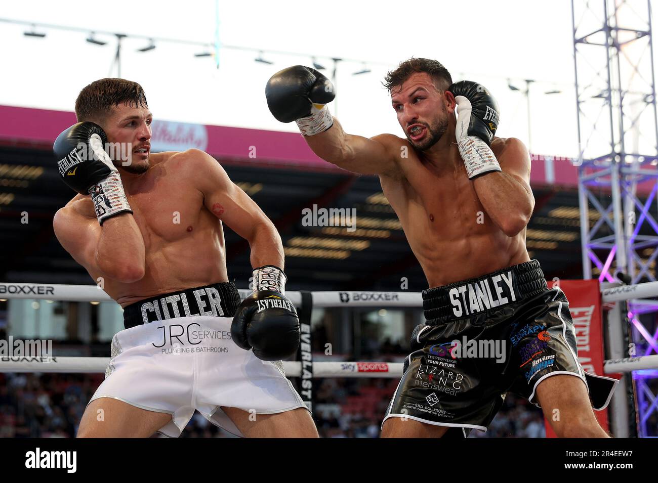 Lee Cutler in action against Stanley Stannard at the Vitality Stadium ...