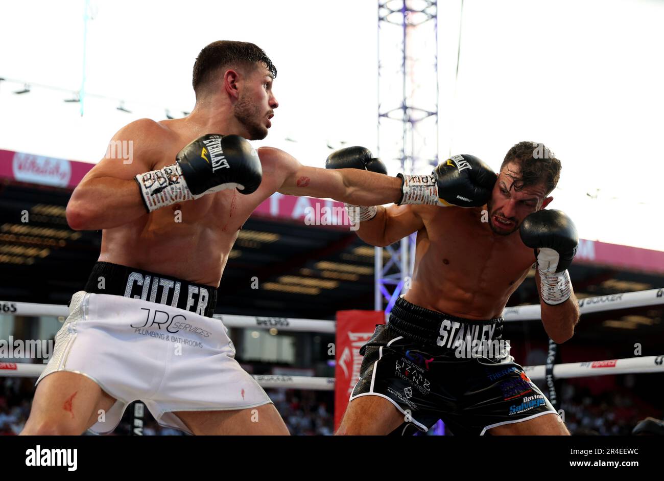 Lee Cutler in action against Stanley Stannard at the Vitality Stadium ...