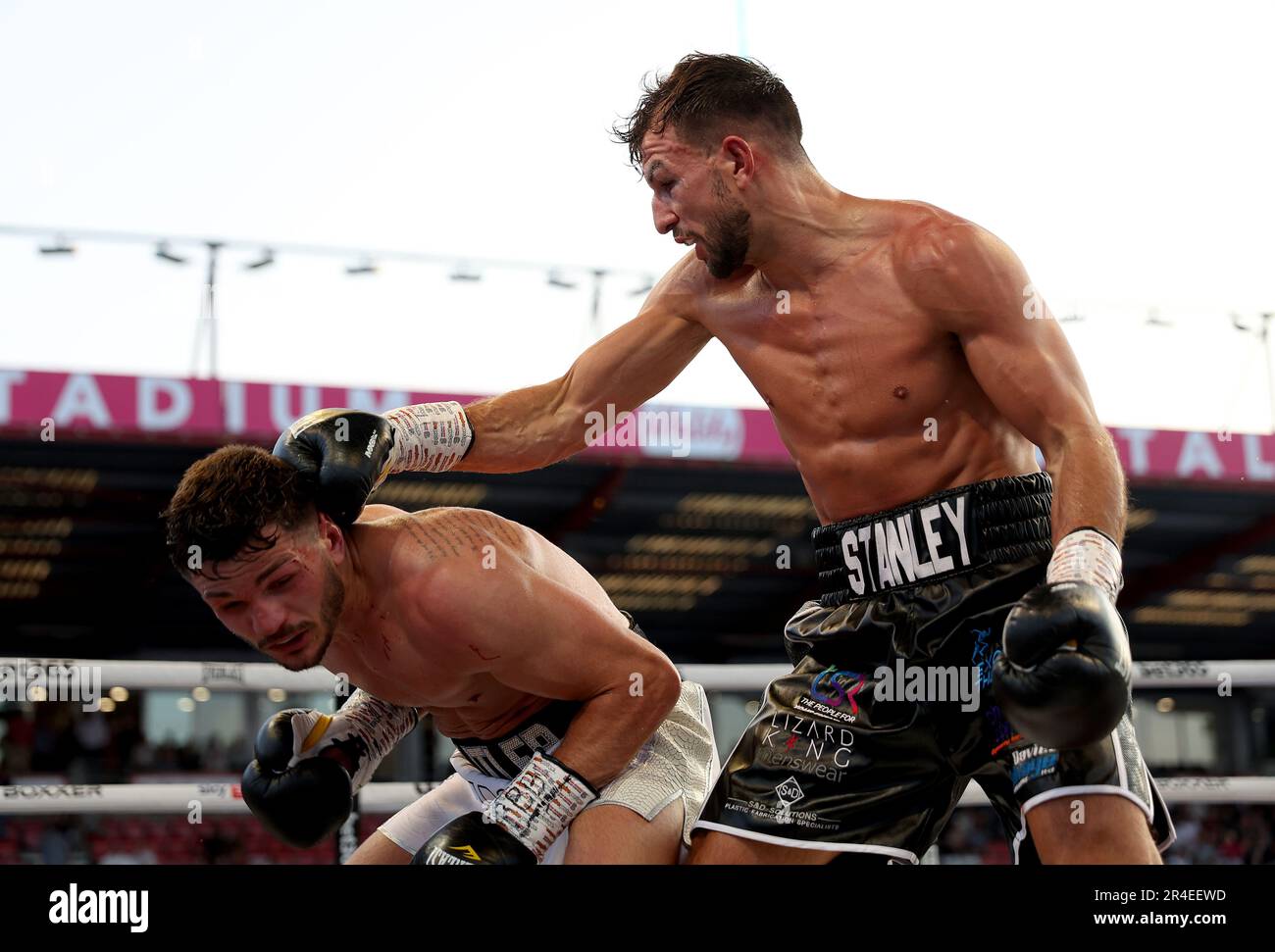 Lee Cutler in action against Stanley Stannard at the Vitality Stadium ...
