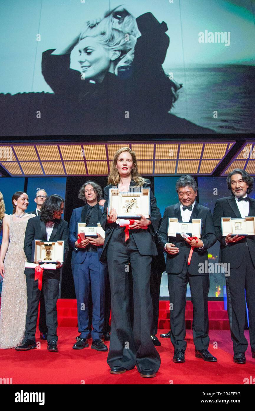 Cannes, France. 27th May, 2023. Winners Flora Anna Buda, Zar Amir ...