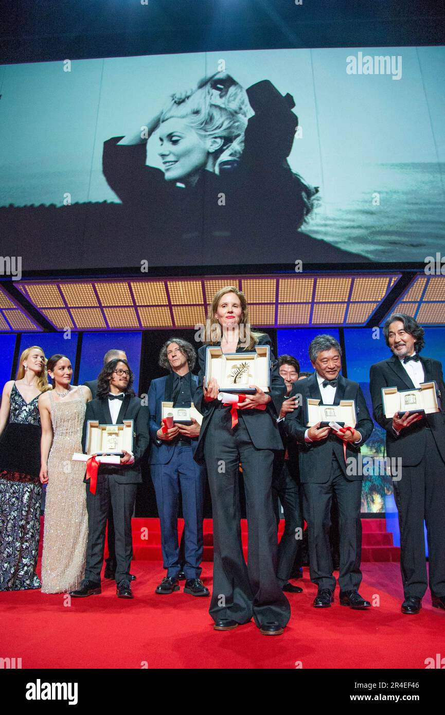 Cannes, France. 27th May, 2023. Winners Flora Anna Buda, Zar Amir ...