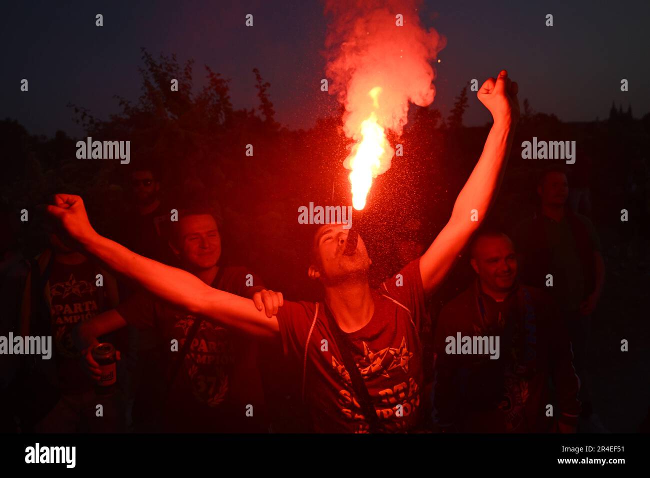 Prague, Czech Republic. 27th May, 2023. Sparta Praha footballers won ...