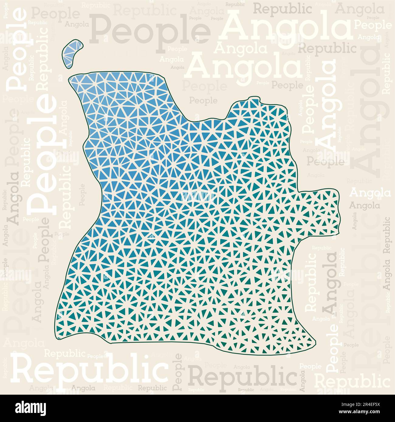 ANGOLA map design. Country names in different languages and map shape ... ANGOLA map design. Country names in different languages and map shape ...