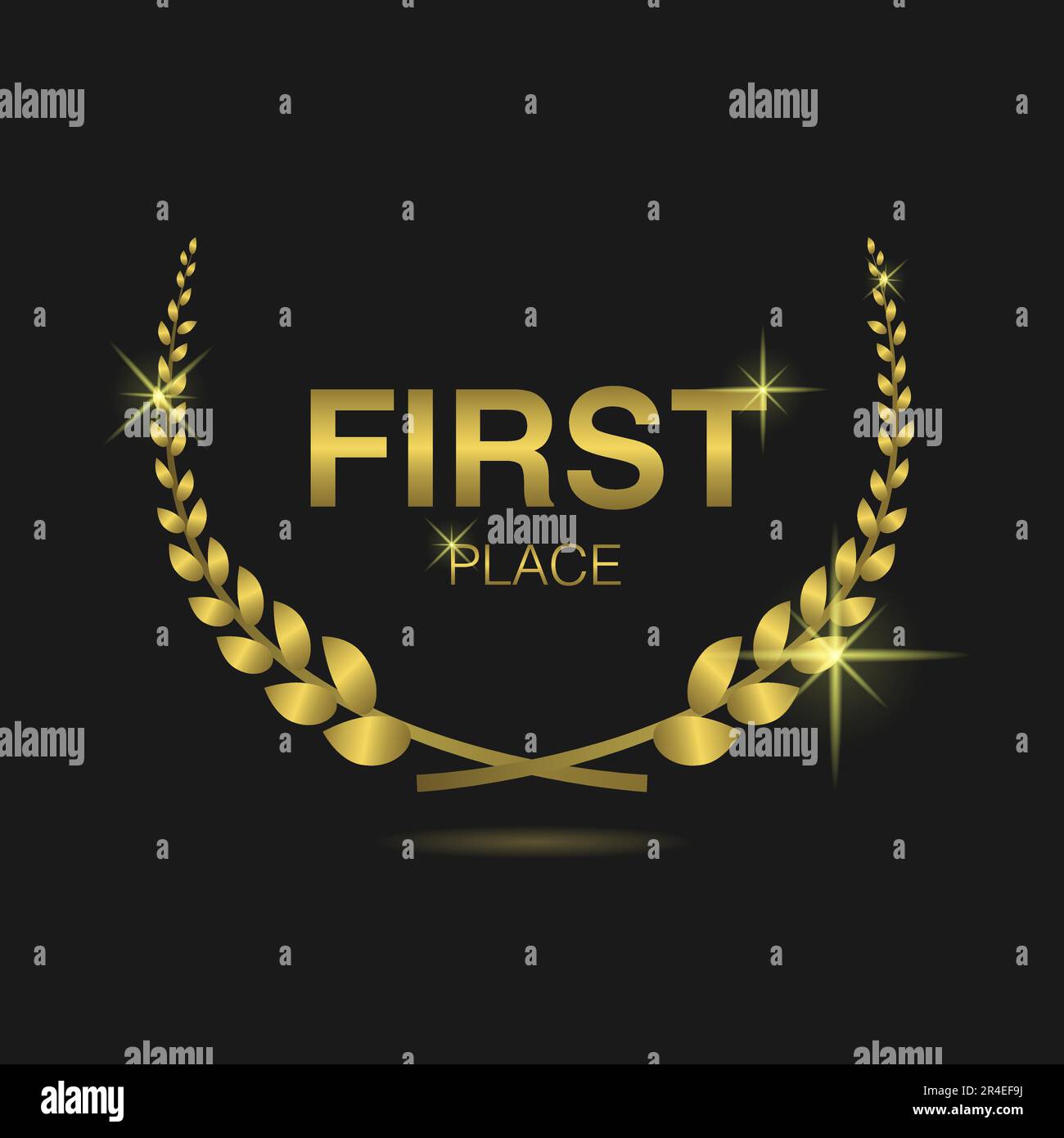 First place golden laurel wreath symbol Stock Vector Image & Art - Alamy