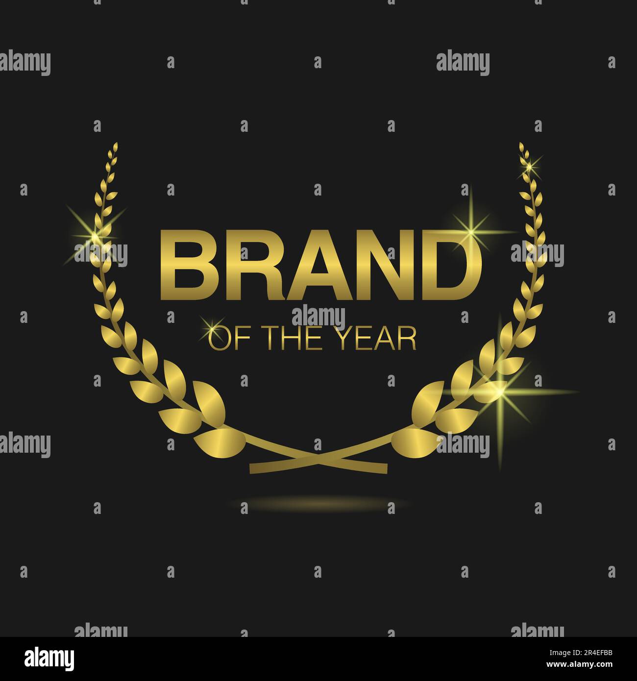 Brand of the year Golden laurel wreath label Stock Vector Image & Art ...