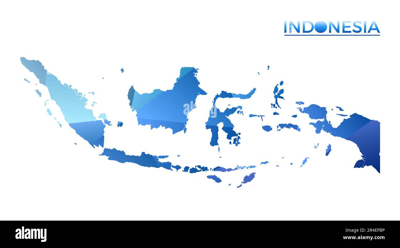 Vector polygonal Indonesia map. Vibrant geometric country in low poly ...
